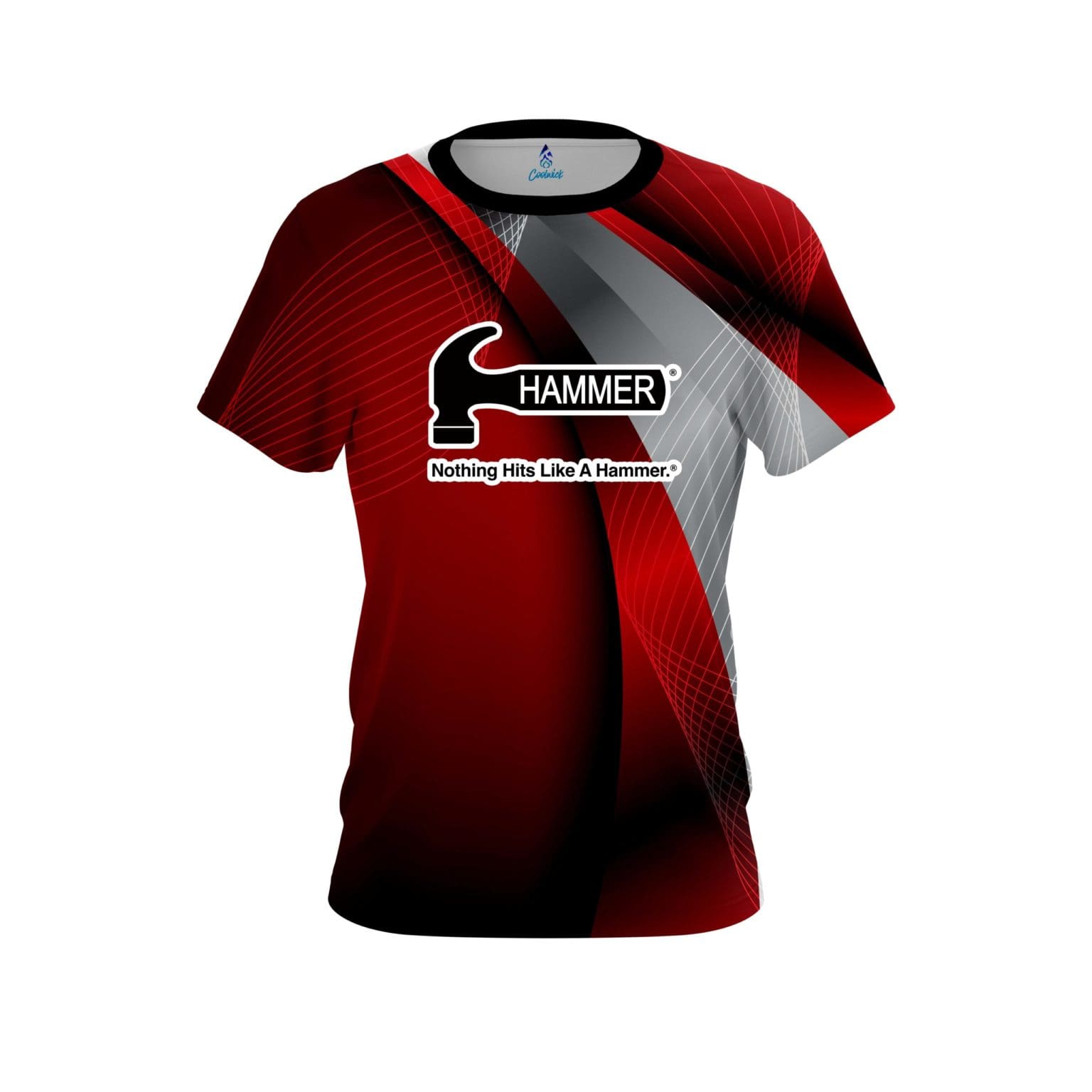 Hammer Red Oblique PBA CoolWick Bowling Jersey - Coolwick Apparel